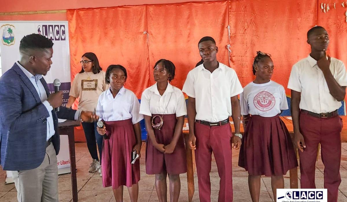 LACC Inducts Students Integrity Club Officers at Tubman High School ...